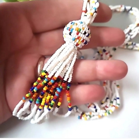 Jewelry | Native American Colorful Handmade Beaded Tassel Necklace ...